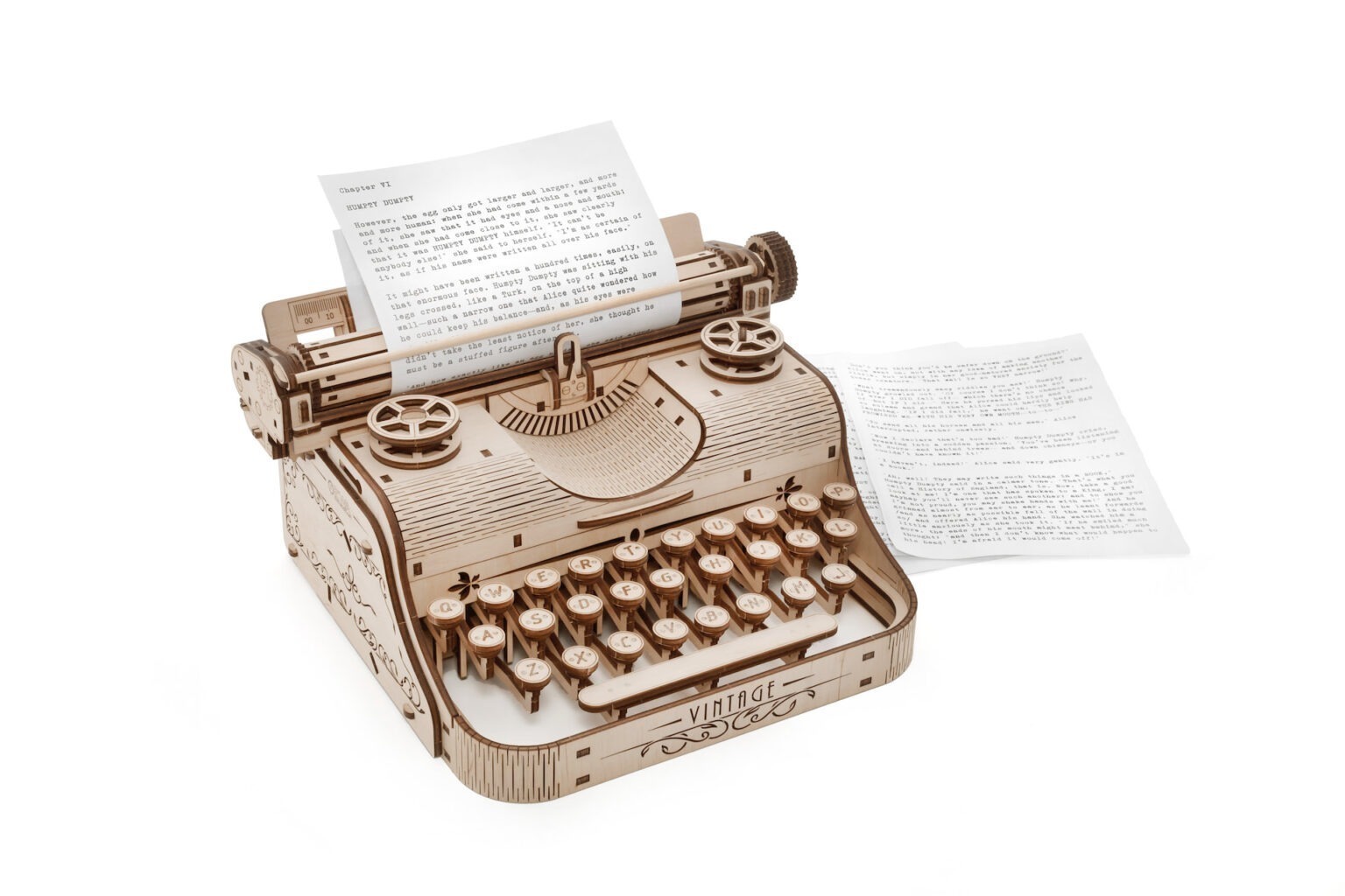 Typewriter - EWA Store | Eco-Wood-Art - Mechanical Wooden 3D-Puzzles