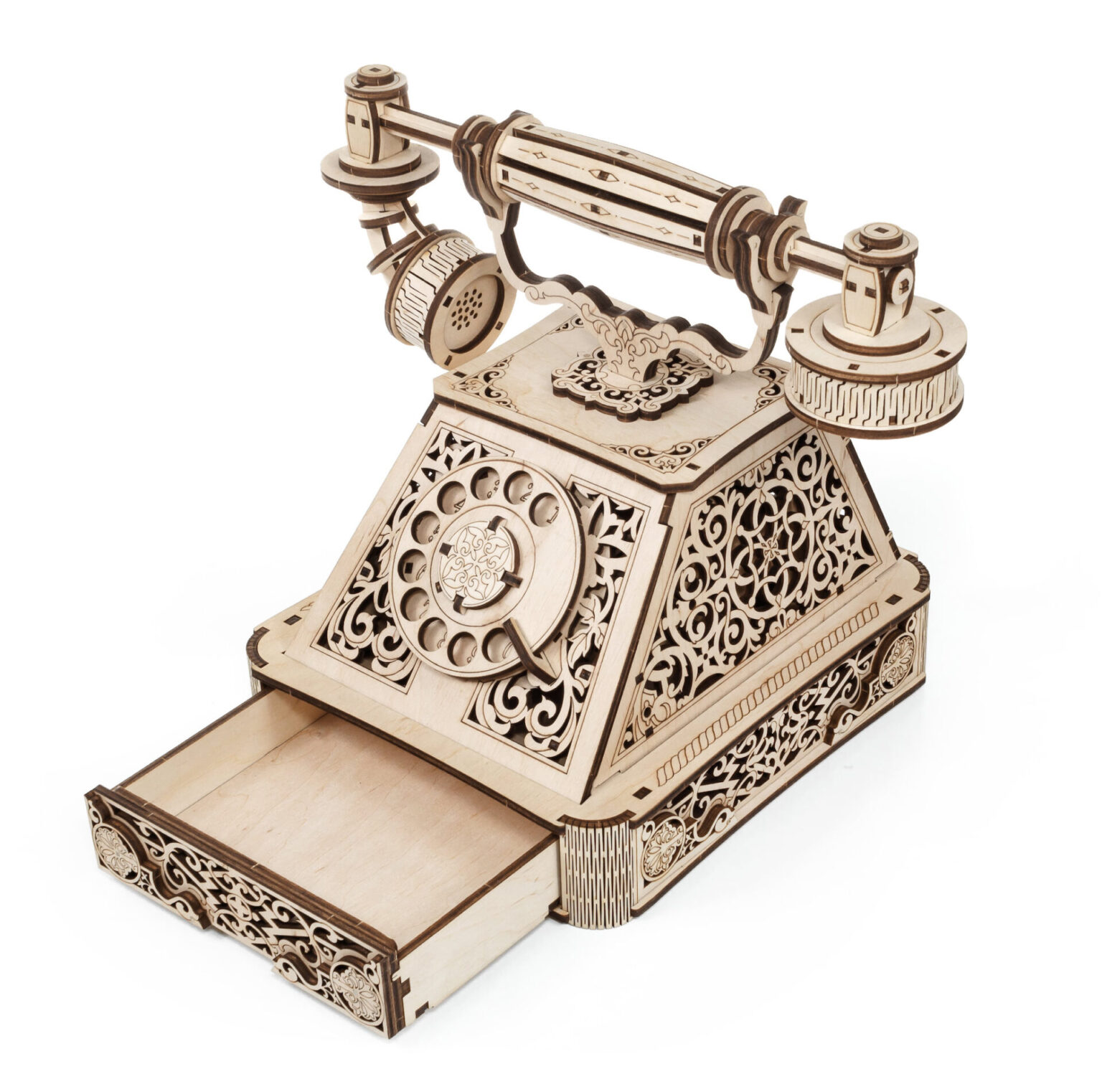Retro Telephone - EWA Store | Eco-Wood-Art - Mechanical Wooden 3D-Puzzles